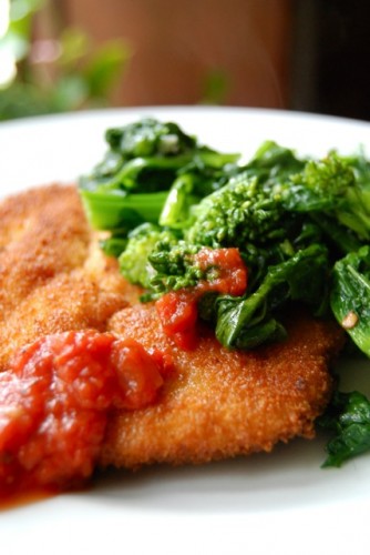 Pan-Fried Chicken Cutlets with Garlicky Broccoli Rabe » The Daily Dish